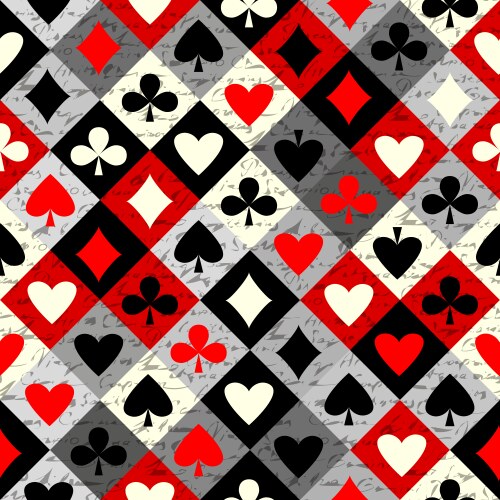 Playing cards seamless background pattern Vector Image