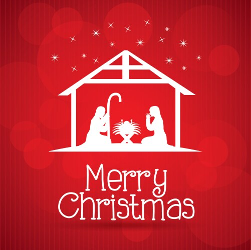Christian christmas background with birth Vector Image