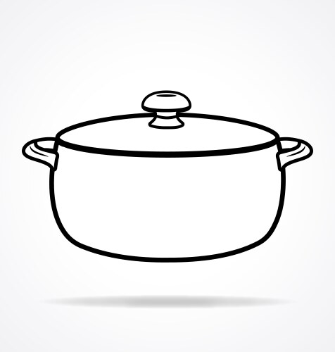 Crock pot roast cooker with lid Royalty Free Vector Image