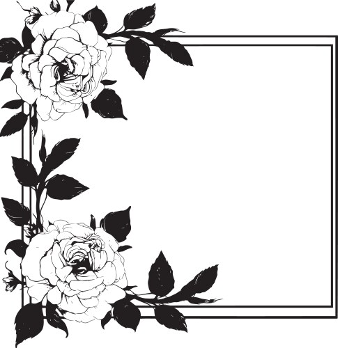Rose Border Black and White Vector Images (over 8,600)