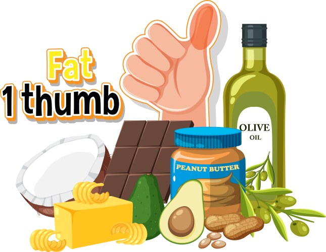 Comparing food portions a visual guide Royalty Free Vector