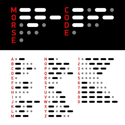 Alphabet with morse code Royalty Free Vector Image