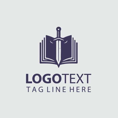 Sword book logo Royalty Free Vector Image - VectorStock