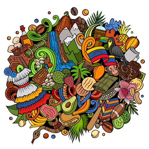 Venezuela hand drawn cartoon doodle Royalty Free Vector