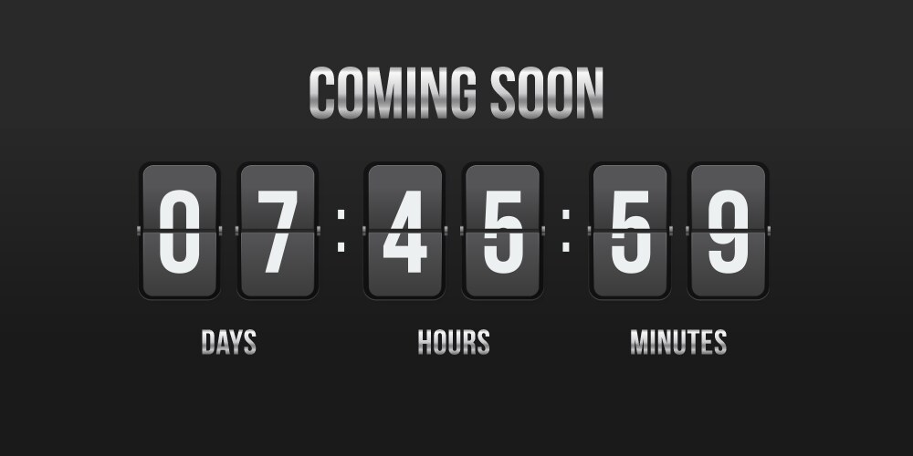 Countdown clock flip counter digital timer Vector Image Countdown clock flip counter digital timer Vector Image