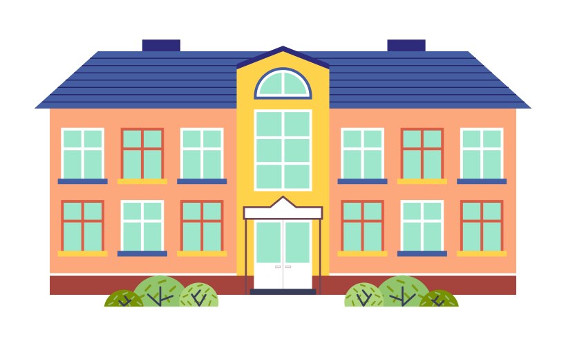 School flat building icon Royalty Free Vector Image