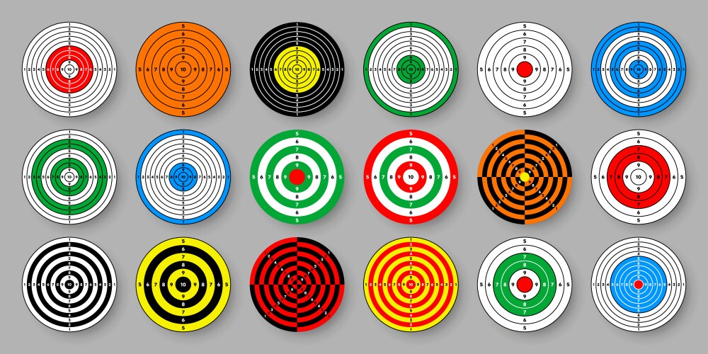 Shooting range paper targets round target Vector Image