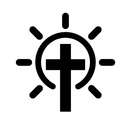 Christian Cross with Sun Symbol Royalty Free Vector Image