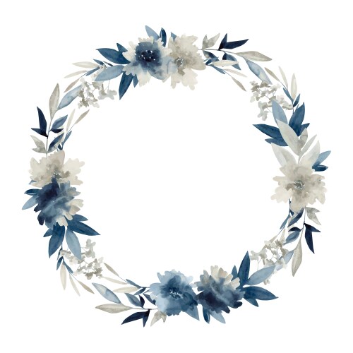 Frame with indigo flowers Royalty Free Vector Image