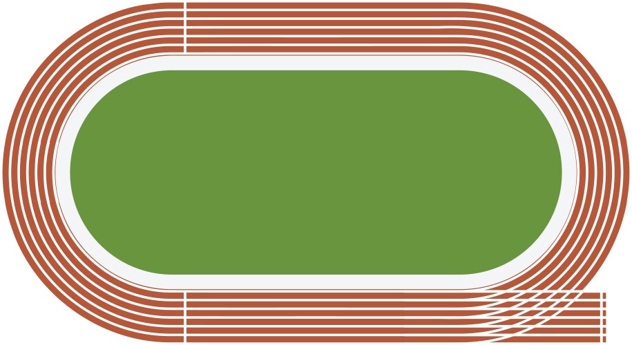 Cartoon running track stadium Royalty Free Vector Image