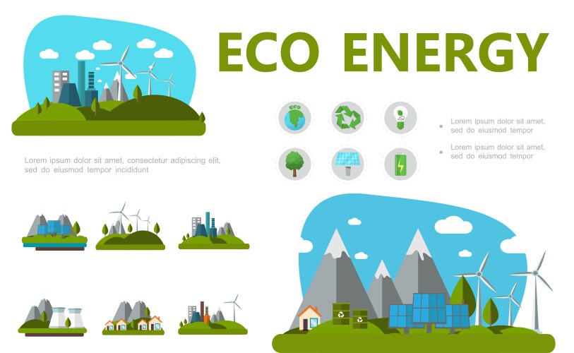 Renewable Energy Sources Infographic Royalty Free Vector
