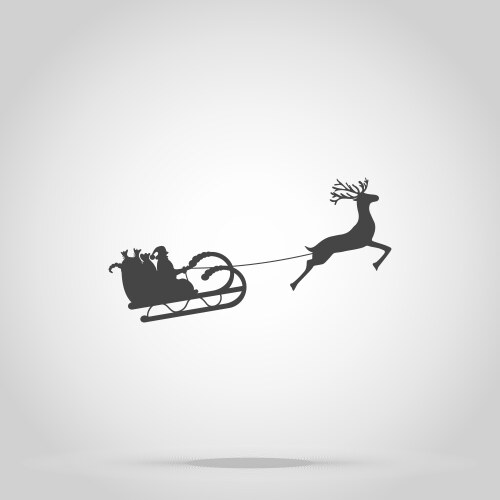Christmas black silhouette santa riding sleigh Vector Image Christmas black silhouette santa riding sleigh Vector Image