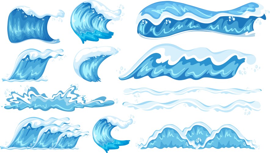 Storm waves seamless pattern raging ocean water Vector Image