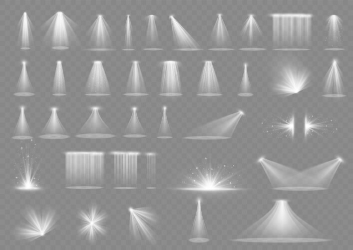 Spark spotlight white light effect glowing ray Vector Image