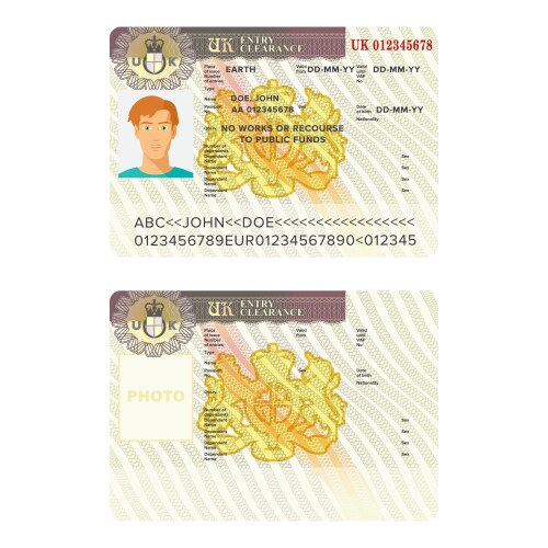 Passport visa sticker template Vector Images & Graphics for Commercial ...