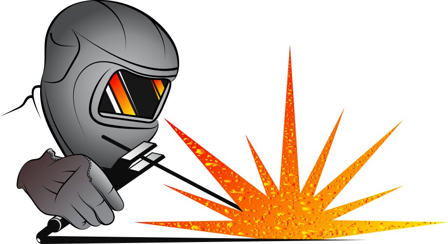 Welder with a tool for welding Royalty Free Vector Image