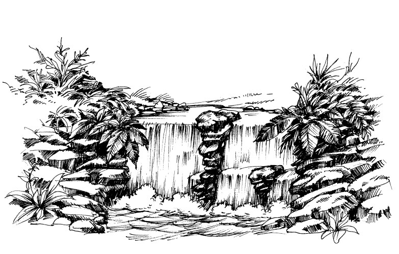 Waterfall Black White Vector Images (over 710)