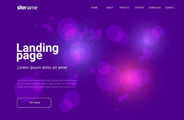 Landing page abstract design with particle tunnel Vector Image