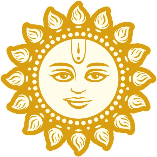 Hand drawn sketch of planet sun in color isolated Vector Image