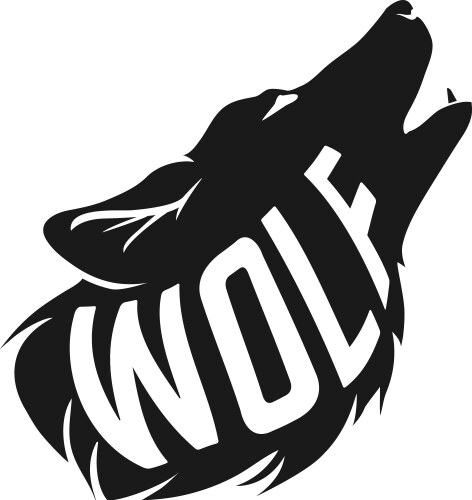 Grey wolf silhouette Royalty Free Vector Image