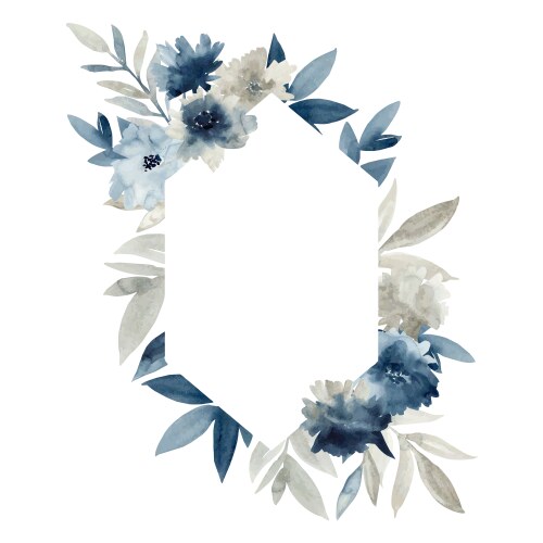 Frame with indigo flowers Royalty Free Vector Image