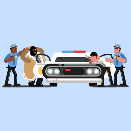 Police traffic stop cartoon Royalty Free Vector Image