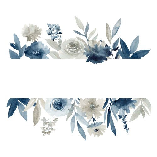 Frame with indigo flowers Royalty Free Vector Image