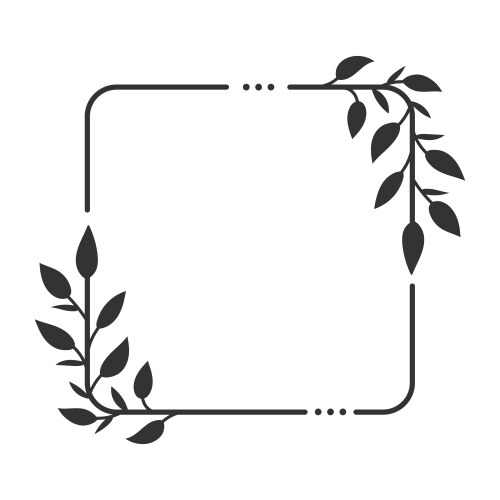 Isolated floral heart frame line art Royalty Free Vector