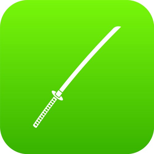 Japanese katana icon simple style Royalty Free Vector Image