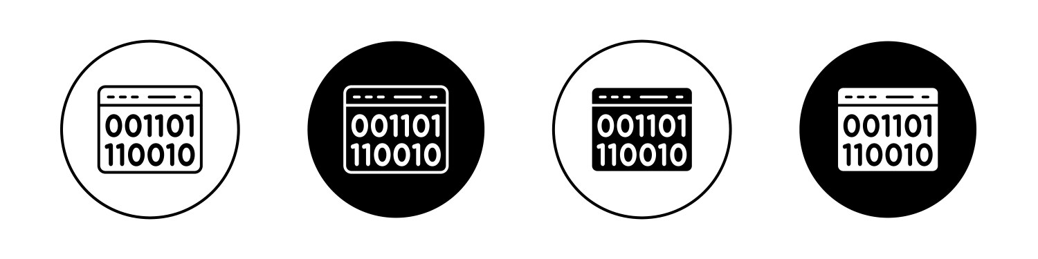 Binary code icon Royalty Free Vector Image - VectorStock