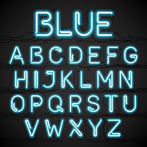 Neon alphabet Royalty Free Vector Image - VectorStock