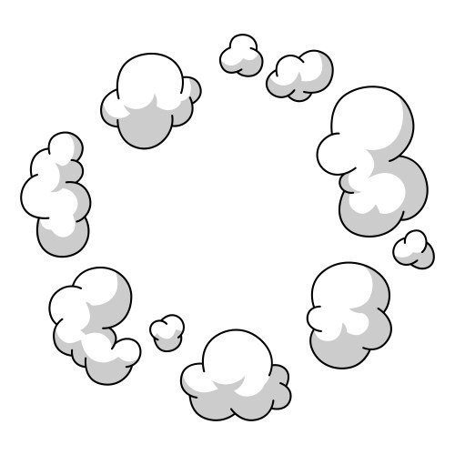 Cartoon of smoke comic image Royalty Free Vector Image