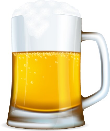 Frothy Beer Mug with Bubbles – Royalty-Free Vector | VectorStock