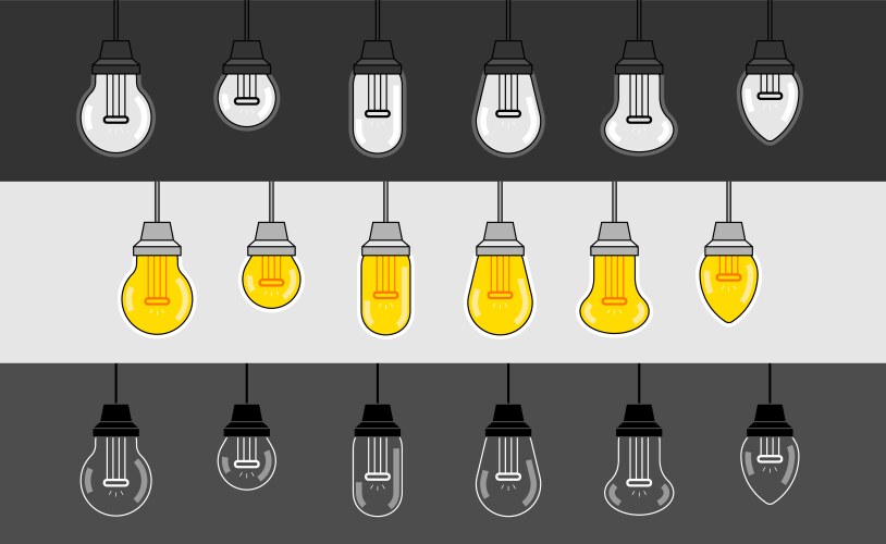 Vintage light bulbs set on transparent background Vector Image