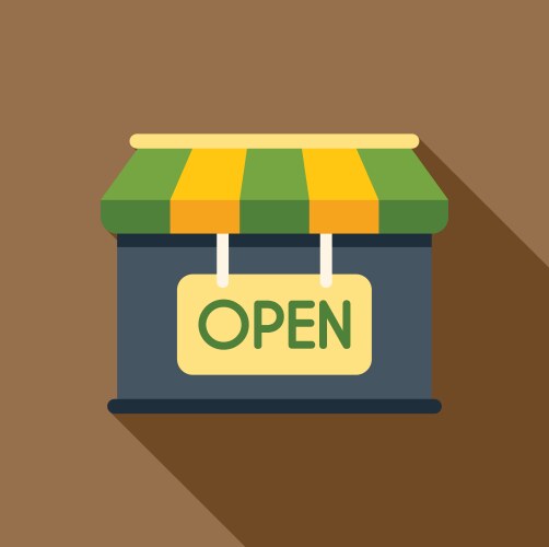 Small business storefront with open sign Vector Image