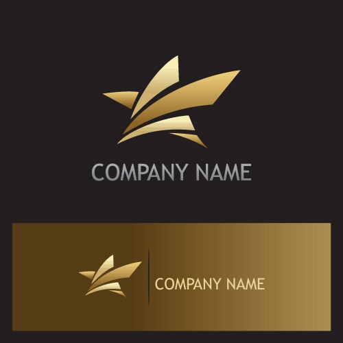 Star spark logo design template with gold color Vector Image