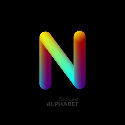 Rainbow color colored colorful alphabet letter Vector Image