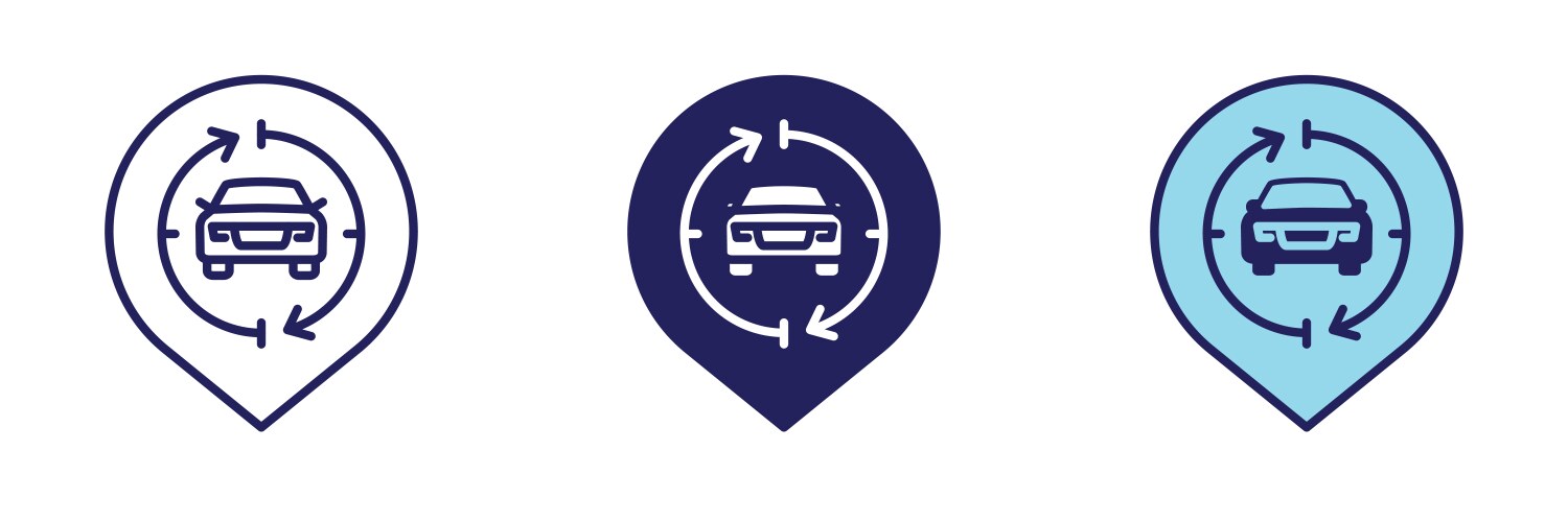 Motorcycle rental pin icon - navigation set Vector Image