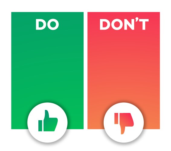 Do and dont infographic frame template Royalty Free Vector