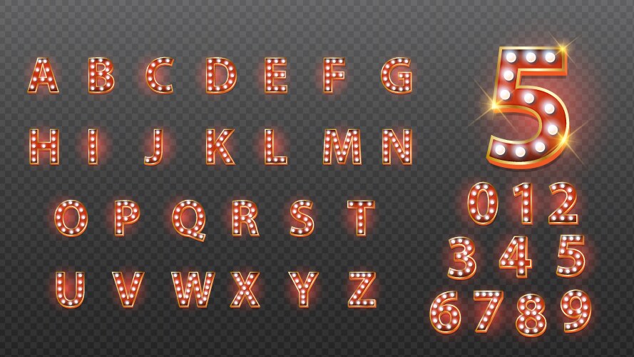 Retro Light Bulb Font Vector Images (over 5,600)