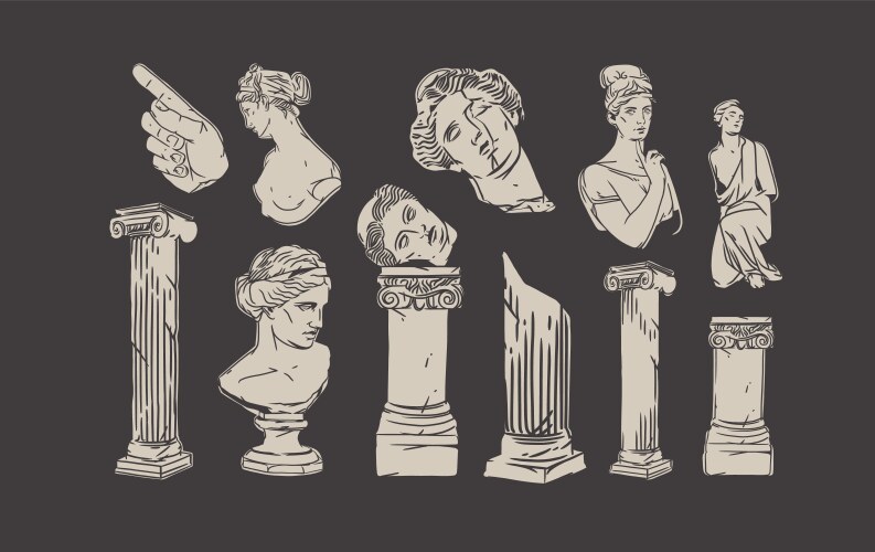 Statue Outline Greek Vector Images (over 1,100)