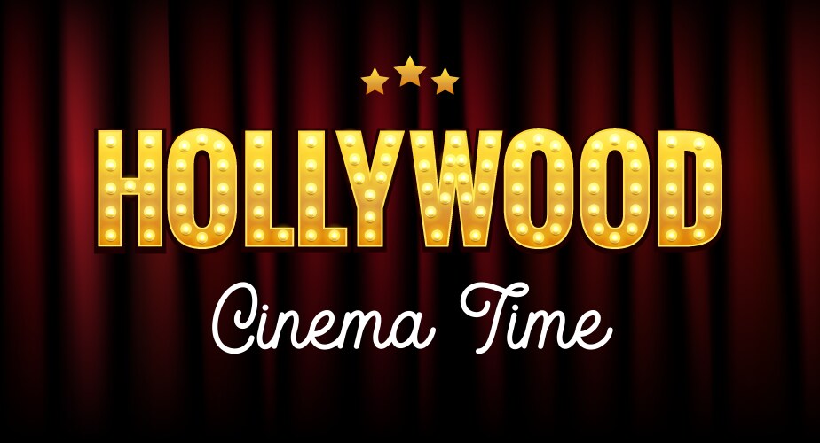 Hollywood sign at twilight Royalty Free Vector Image
