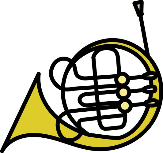 Vintage of tenor horn Royalty Free Vector Image