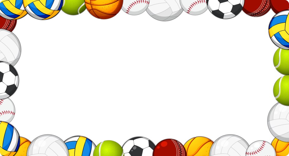 Sports equipment flat icons poster frame Vector Image