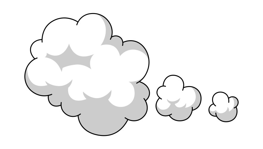 Cartoon of smoke comic image Royalty Free Vector Image