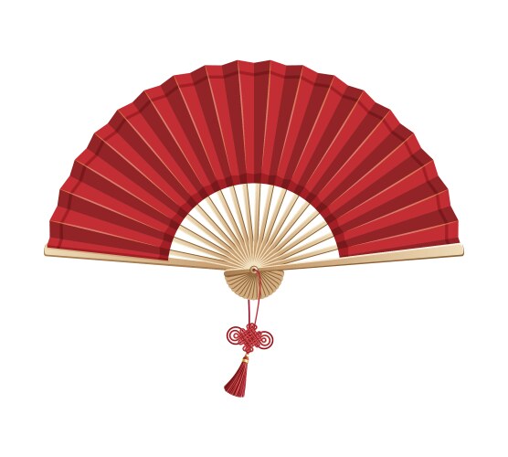 Red chinese folding fan Royalty Free Vector Image