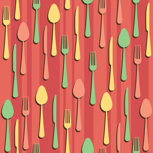 Seamless pattern with silver cutlery Royalty Free Vector