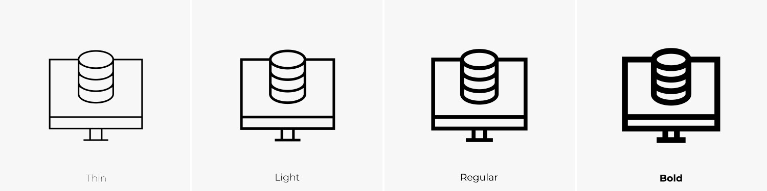 Data integration icon thin light regular and bold Vector Image