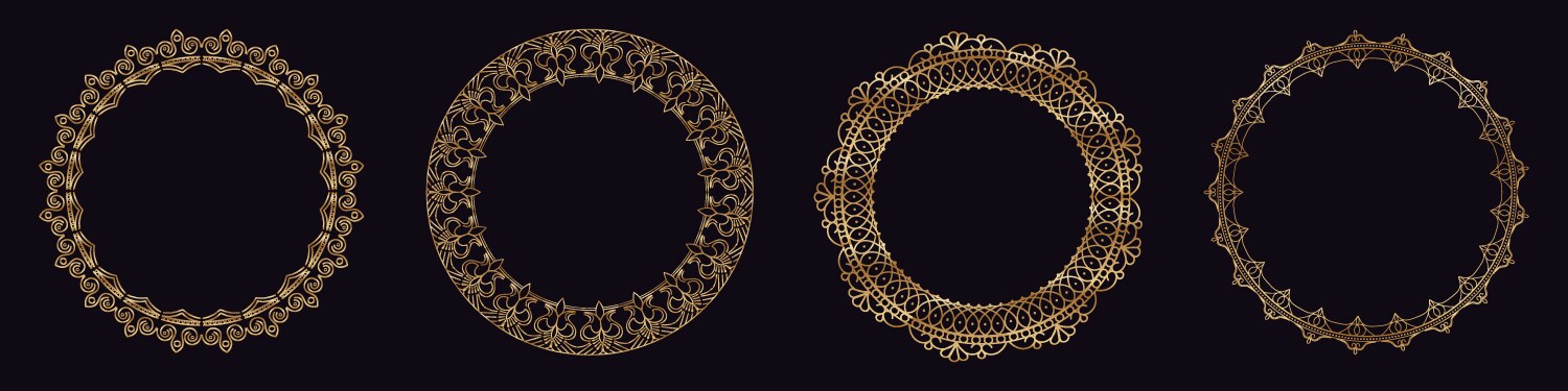 Music note circle frame sound round border Vector Image