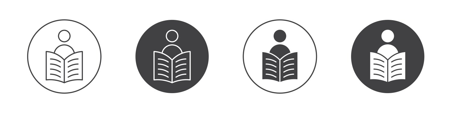 Book open reader icon Royalty Free Vector Image